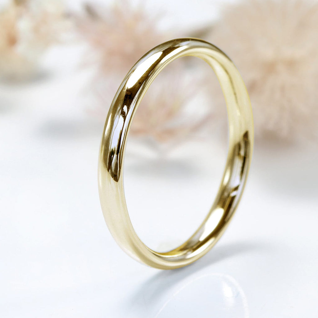 9ct Gold 3mm Court Wedding Ring (variety of finishes) – Lilia Nash ...